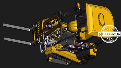 履带式叉车3d模型 3d小白 站酷zcool