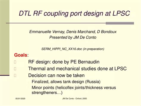 Ppt Dtl Rf Coupling Port Design At Lpsc Powerpoint Presentation Free Download Id 9592944