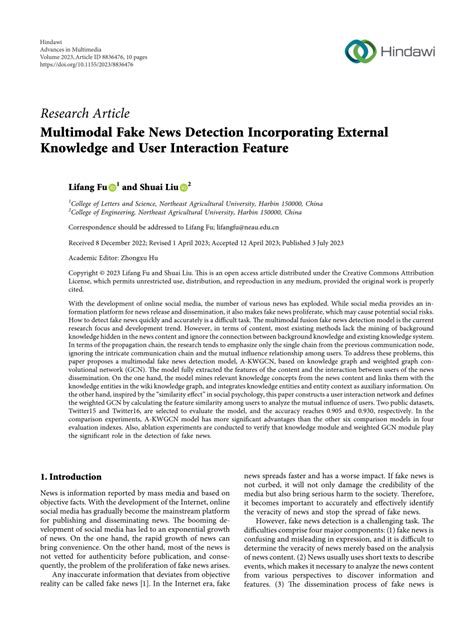 Pdf Multimodal Fake News Detection Incorporating External Knowledge