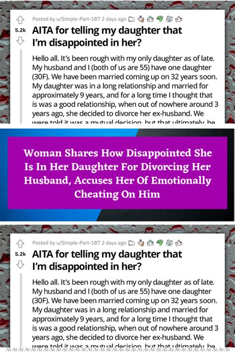 Woman Shares How Disappointed She Is In Her Daughter For Divorcing Her