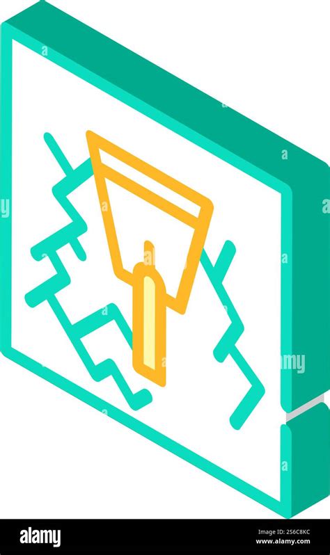 Wall Gaps Plaster Isometric Icon Vector Wall Gaps Plaster Sign
