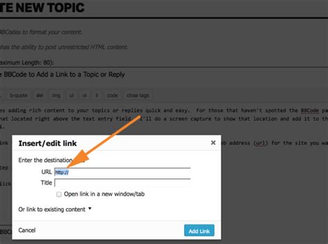 How To Use Bbcode To Add A Link To A Topic Or Reply Question And