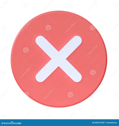 Check 3d Render Icon Checklist Symbol Fail Button And Wrong Red
