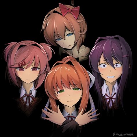 Monika Doki Doki Literature Club Drawn By Maullarmaullar Danbooru Hot