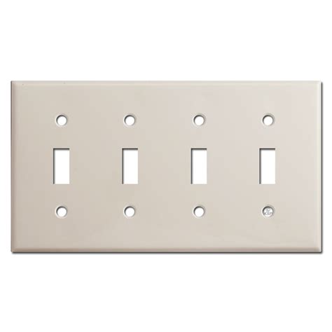 4 Toggle Switch Plate Covers Light Almond Kyle Switch Plates