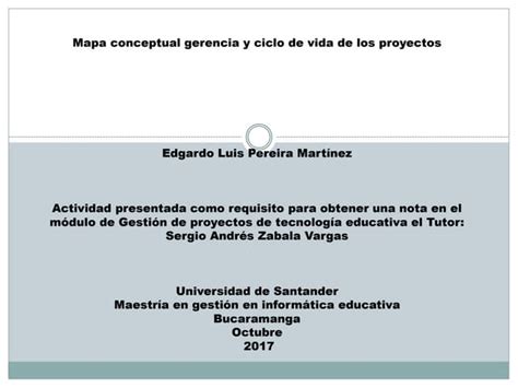 Mapa Conceptual Gerencia De Proyectos Pptx
