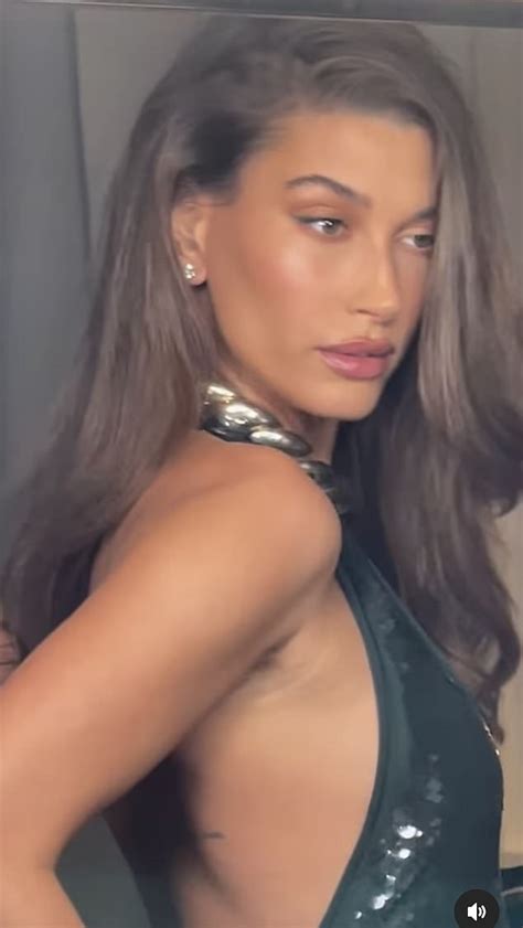 Hailey Bieber Dons A Sequin Emblazoned Midi Dress For Upmarket Dinner
