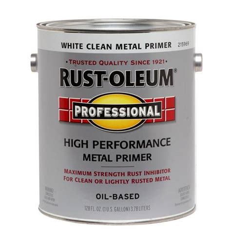 Rust Oleum 1 Gallon Professional Oil Based White Clean Metal Primer