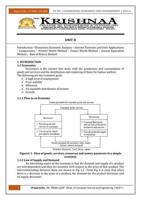 Elementary Economic Analysis Pdf