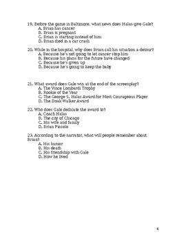 Brian S Song Multiple Choice Test A By Tom Schomisch TPT