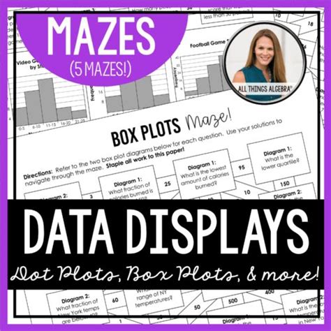 data display mazes dot plot box plot stem and leaf histogram