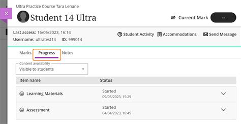 progress tracking 15 progress tab blackboard help for staff