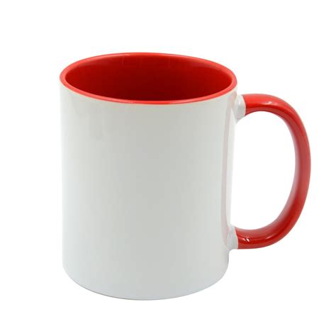 11oz Red Coloured Inner Mug And Handle Mug Box Subliblanks Limited