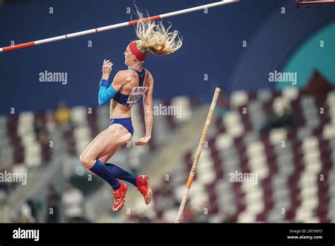 Sandi Morris Participating In The Pole Vault At The Doha 2019 World