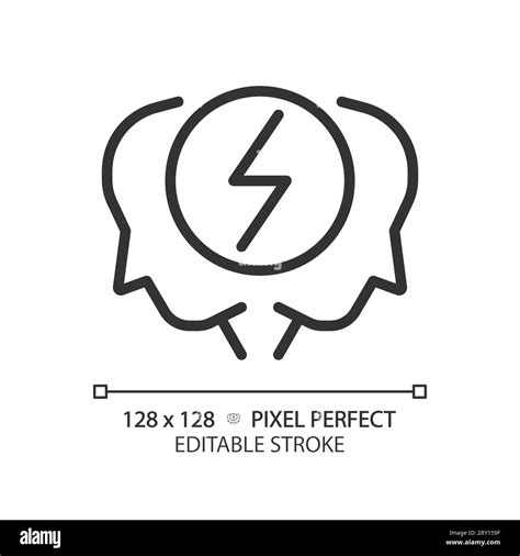 2D Customizable Thin Linear Black Conflict Resolution Icon Stock Vector