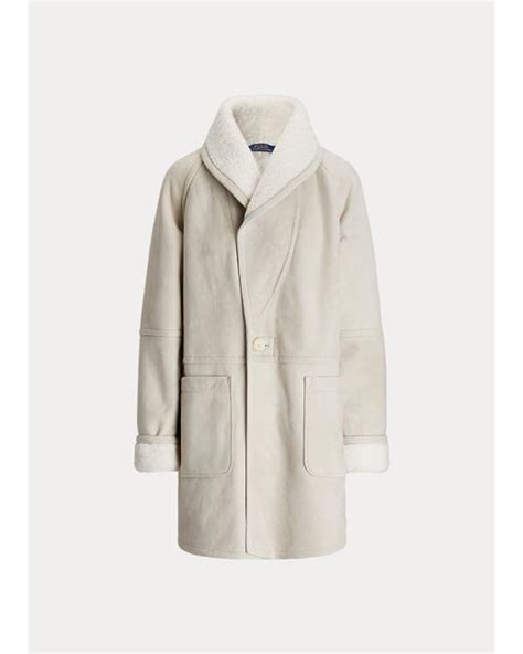 Manteau En Peau Lainée Velours Polo Ralph Lauren En Coloris Blanc Lyst