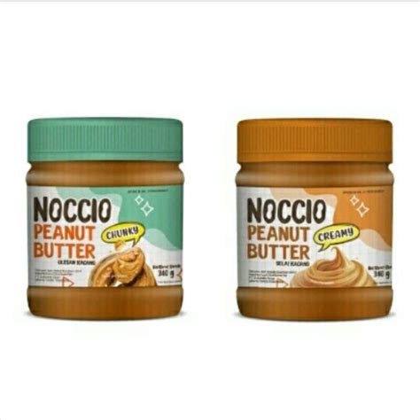 Jual NOCCIO PEANUT BUTTER CREAMY CHUNKY 340G SELAI KACANG TOPPING ROTI