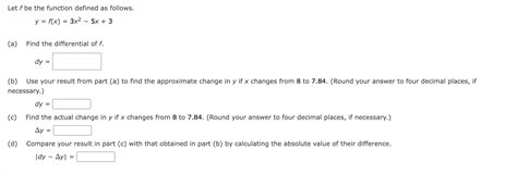 Solved Let F Be The Function Defined As Follows