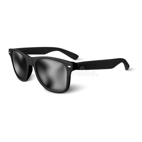 Set Of Realistic Black Sun Glasses Isolated On White Background Vector