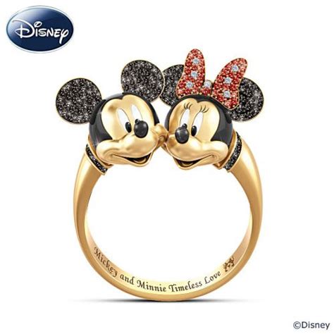 Disney Mickey And Minnie Mouse 18k Gold Plated Ring Disney Jewelry