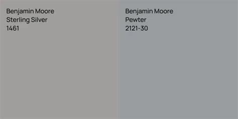 Benjamin Moore Sterling Silver Vs Benjamin Moore Dark Pewter Comparison