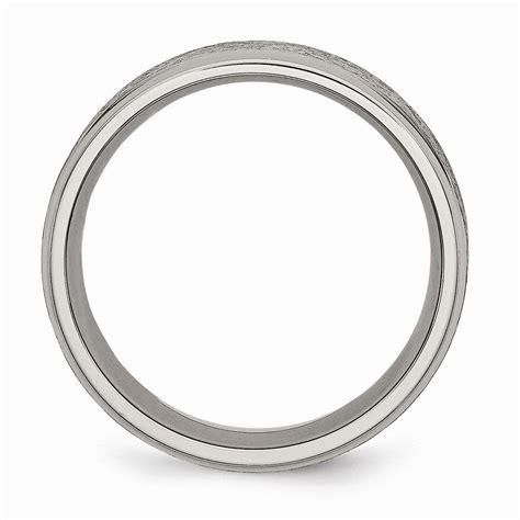 Black Bow Jewelry Titanium Ridged Edge 8mm Brushed Finish Comfort Fit