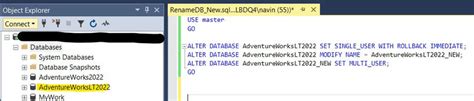 Renaming A Database In Sql Server