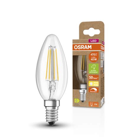 Osram Classic Led Candle E W K Clear Dim Lights Co Uk