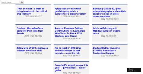 React News Api Codesandbox