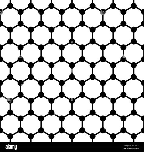Bold Graphene Structure Seamless Tile Schematic Molecular Structure