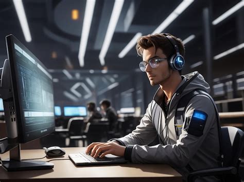 Professional It Technical Support Specialist Working On Computer