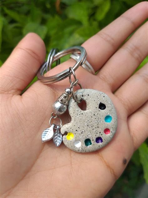 Diy Clay Palette Keychain🎨 Clay Keychain Clay Jewelry Diy Handmade