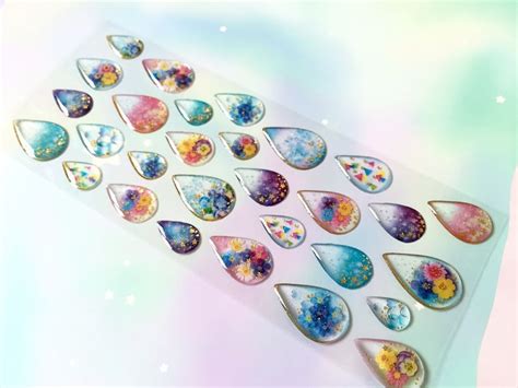 Tear Drops Sticker Colorful Raindrops Waterdrops Epoxy Sticker Etsy