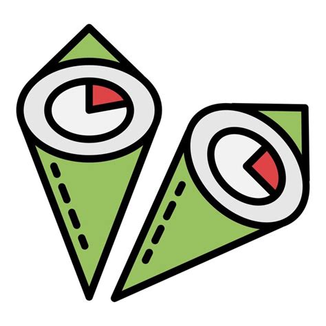 Icono De Cono De Sushi Contorno De Cono De Sushi Vector Icono Color