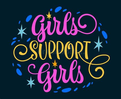 Bright Colorful Feminist Girls Support Themed Modern Calligraphy