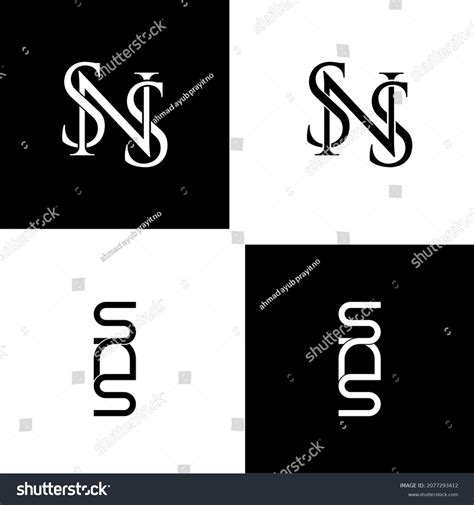 Sns Typography Letter Monogram Logo Design Stock Vector Royalty Free 2077293412