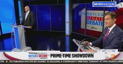 Dr Oz And Lt Gov Fetterman Face Off In Debate Cbs Pittsburgh