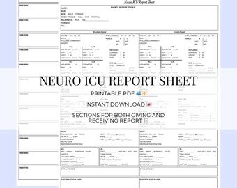 Icu Neuro Nurse Report Sheet Critical Care Neuro Nurse Report Sheet