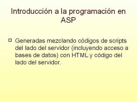 Introducción a la programación en ASP