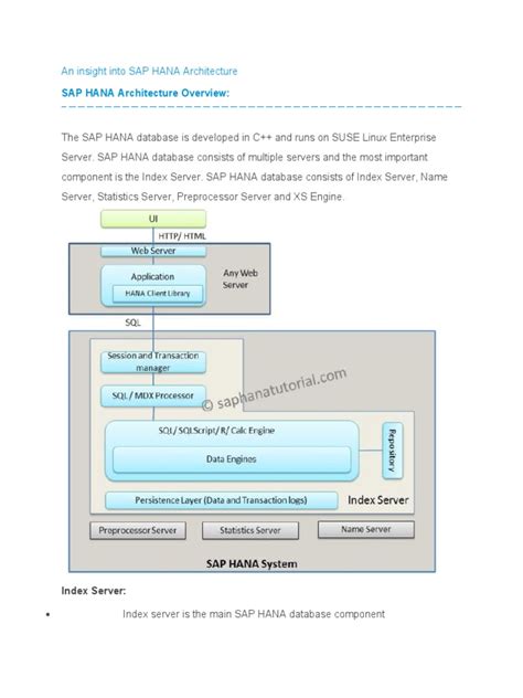 an insight into sap hana architecture pdf computers