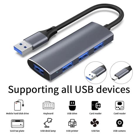 MULTIPORT SPLITTER EXPANDER USB 3 0 HUB Type C 3 1 Dock Station For Laptop PC EUR 9 28 PicClick FR