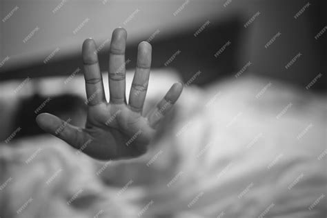 Premium Photo High Angle View Of Woman Showing Stop Gesture While