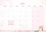 Calendario Mensal 2021 Para Imprimir Corujinha Julho OrigamiAmi