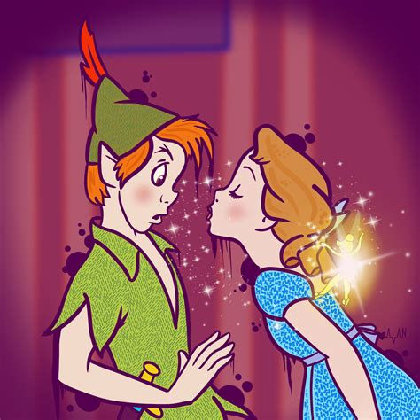 Peter Pan And Wendy Kiss