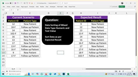 Excel Challenge 14 Data Sorting Of Mixed Data Type Numeric And Text