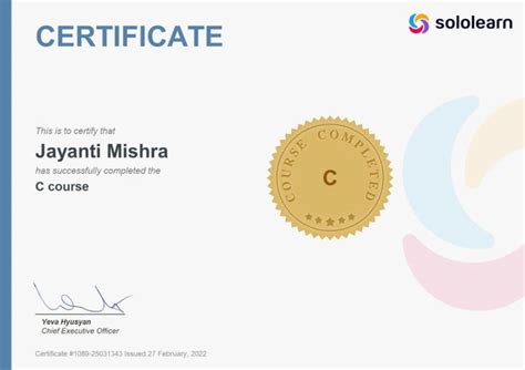 Jayanti Mishra On Linkedin Sololearn Cprogramming Certified Bca