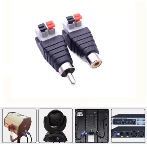 Rca Lotus Male Connector Press Plug Terminal Speaker Wire A V Cable To