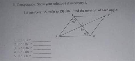 Solved Ll Computation Show Your Solution If Necessary For