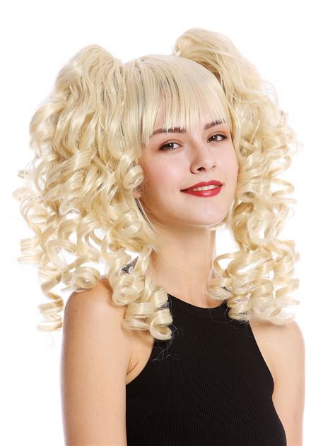 Wig Ladies Cosplay 3 Teilig Bob Long Removable Braids Spiral Curls