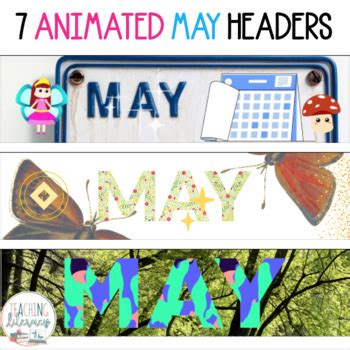 ANIMATED Google Classroom Headers MAY THEME Distance Learning TpT